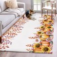 Area Rug 3x5ft, Thanksgiving Pumpkin Floral Washable Rugs for Living ...