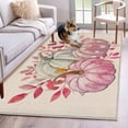 Area Rug 3x5ft, Thanksgiving Watercolor Pink Fall Pumpkin Washable Rugs ...