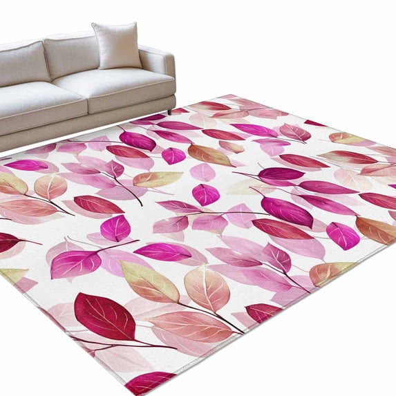 Area Rug 3x5ft Tree Leaf Washable Area Rugs for Living Room Watercolor ...