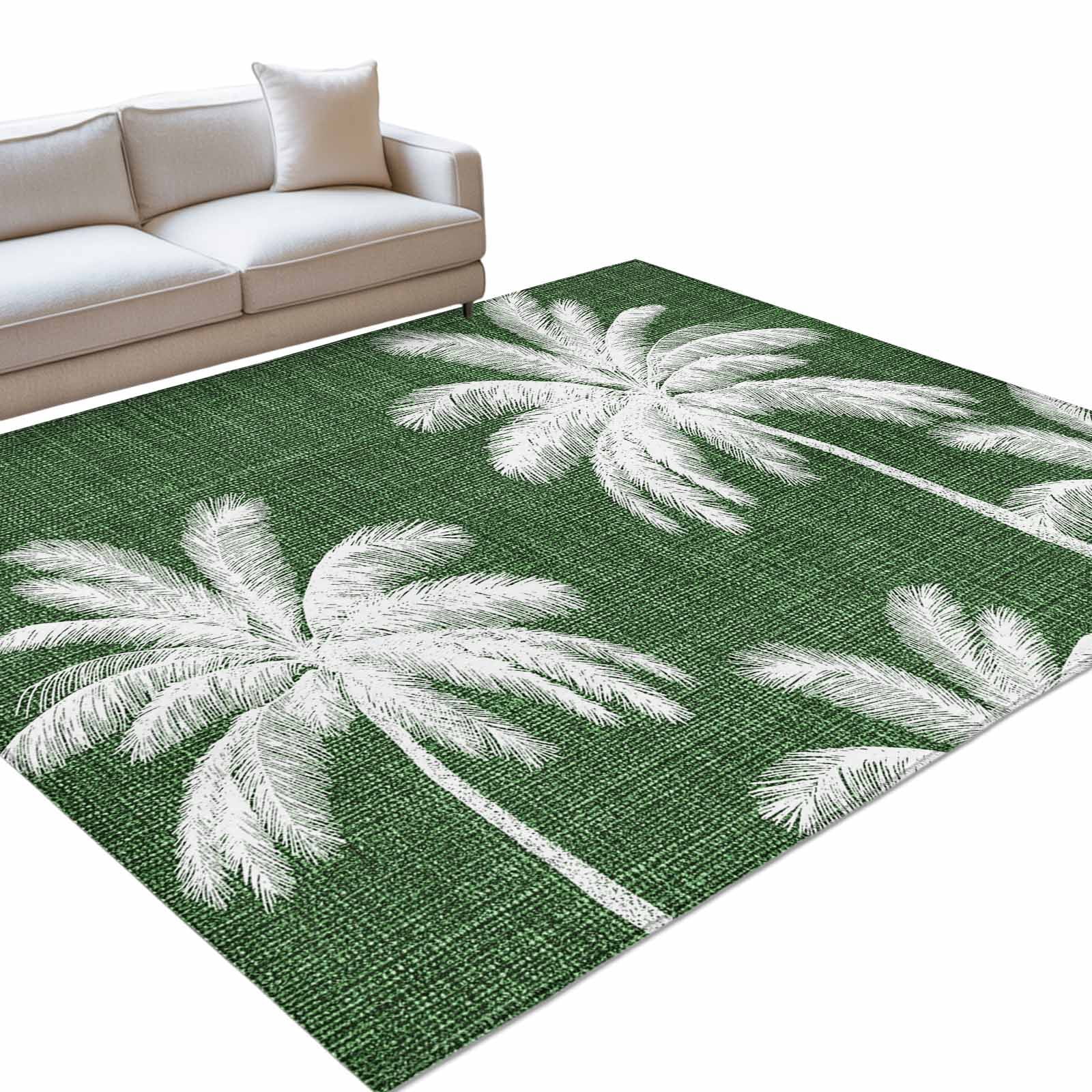 Area Rug 3x5ft, Tropical Coconut Tree Silhouette Washable Rugs for ...