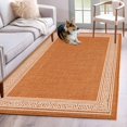 Area Rug 3x5ft Vintage Inspired Key Design Orange Area Rugs Washable ...