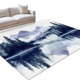Area Rug 3x5ft Watercolor Blue Lake Forest Washable Area Rugs for ...