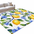 Area Rug 3x5ft Watercolor Lemon Washable Area Rugs for Living Room Blue ...