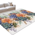 Area Rug 3x5ft Watercolor Succulent Washable Area Rugs for Living Room ...