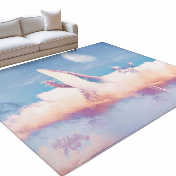 Area Rug 3x5ft Whale Starry Sky Washable Area Rugs for Living Room ...