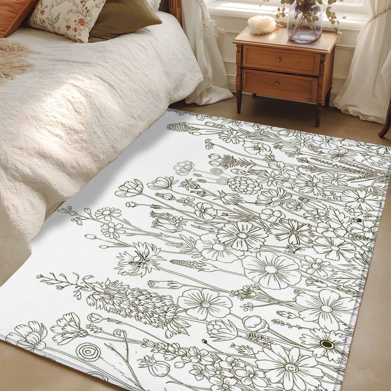 Area Rug 3x5ft Wildflower Carpets Indoor Floor Area Mat Washable ...