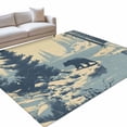 Area Rug 3x5ft, Winter Bear Evergreen Trees Washable Rugs for Living ...
