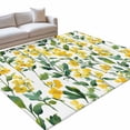 Area Rug 3x5ft Yellow Flowers Washable Area Rugs for Living Room Leaves ...