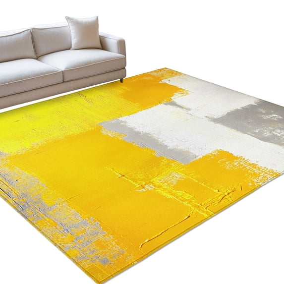 Area Rug 3x5ft Yellow Graffiti Washable Area Rugs for Living Room ...