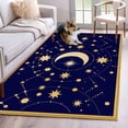 Area Rug 3x5ft Yellow Moon Star Area Rugs Washable Low Pile Floor ...