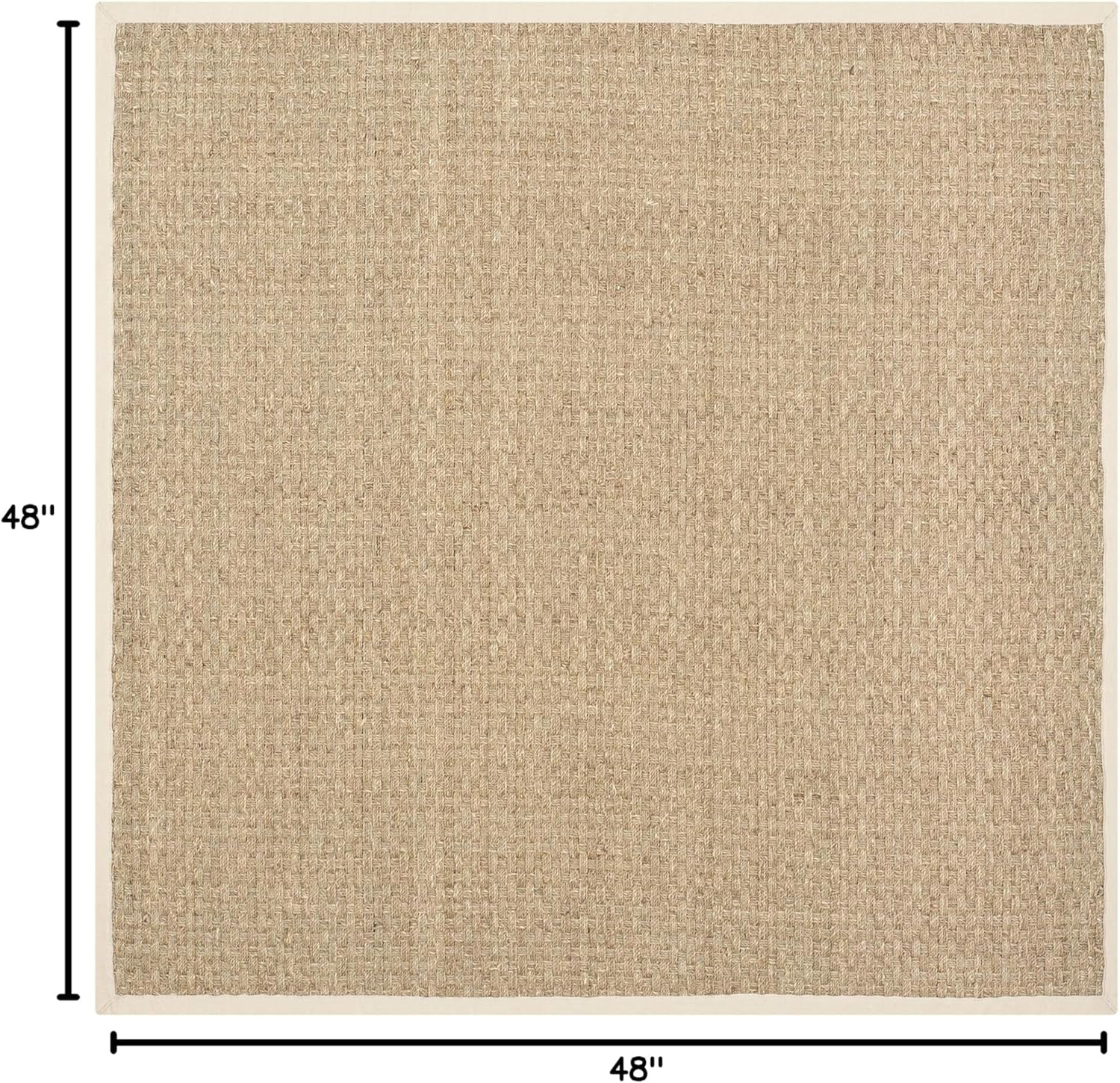 Area Rug 4' Square - Natural Fiber Collection - Natural & Beige ...