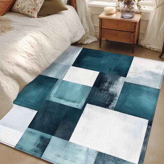 Area Rug 48×72in, Abstract Bronze Color Block Floor Carpet Living Room ...