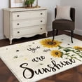 Area Rug 48×72in, Farm Sunflower Bee Heart Floor Carpet Living Room Rug ...