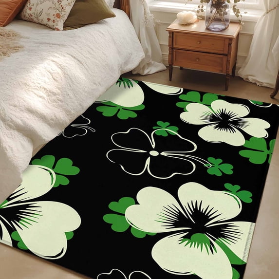 Area Rug 48×72in, Irish Festival Green Shamrocks for St. Patrick's Day ...