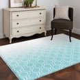 Area Rug 48×72in, Light Blue Gradient Grid Floor Carpet Living Room Rug ...