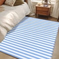 Area Rug 48×72in, Light Blue Stripe Floor Carpet Living Room Rug ...