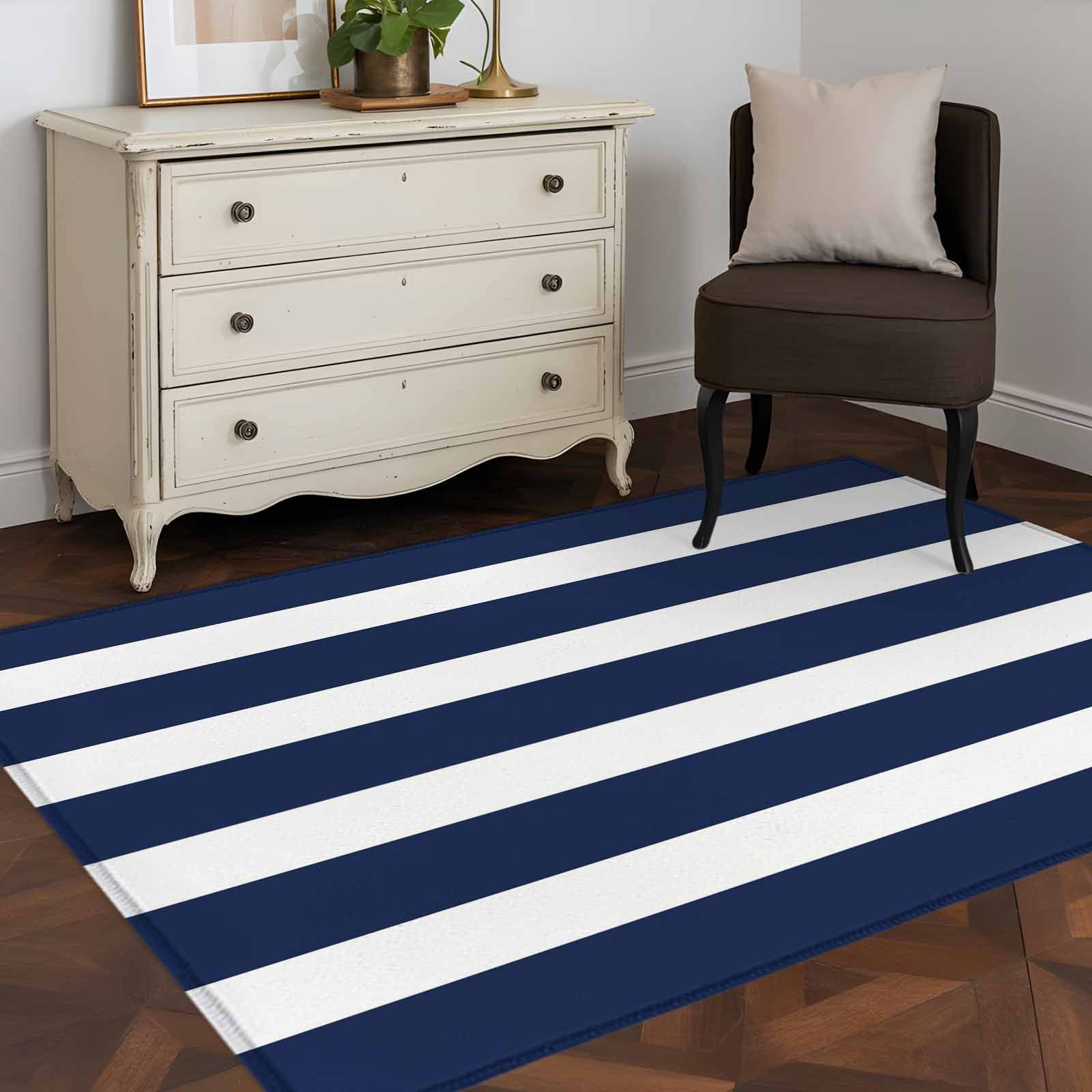 Area Rug 48×72in, Modern Classic Stripes Floor Carpet Living Room Rug ...