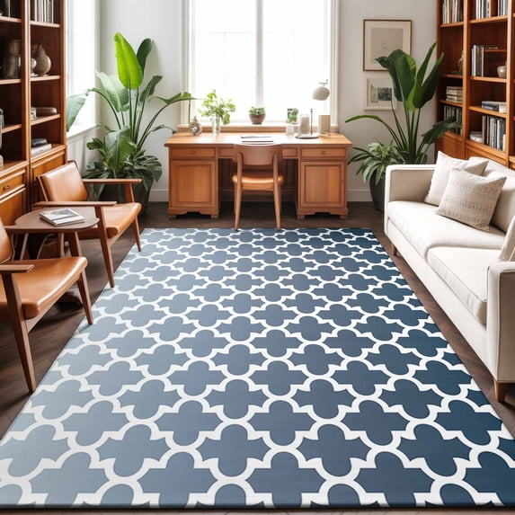 Area Rug 48×72in, Moroccan Geometric Pattern Floor Carpet Living Room ...