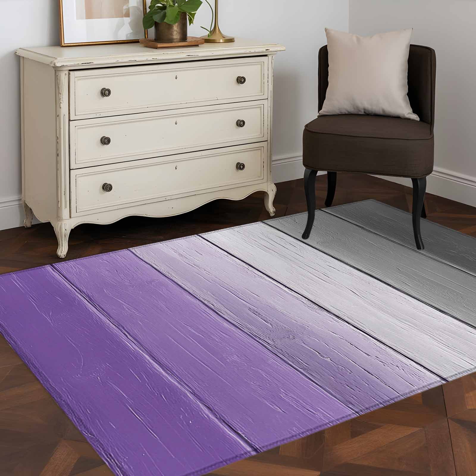 Area Rug 48×72in, Purple Plank Retro Farm Wood Board Floor Carpet ...