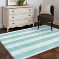Area Rug 48×72in, Retro Watercolored Linen Striped Floor Carpet Living ...