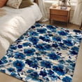 Area Rug 48×72in, Spring Watercolor Blue Flower Floor Carpet Living ...