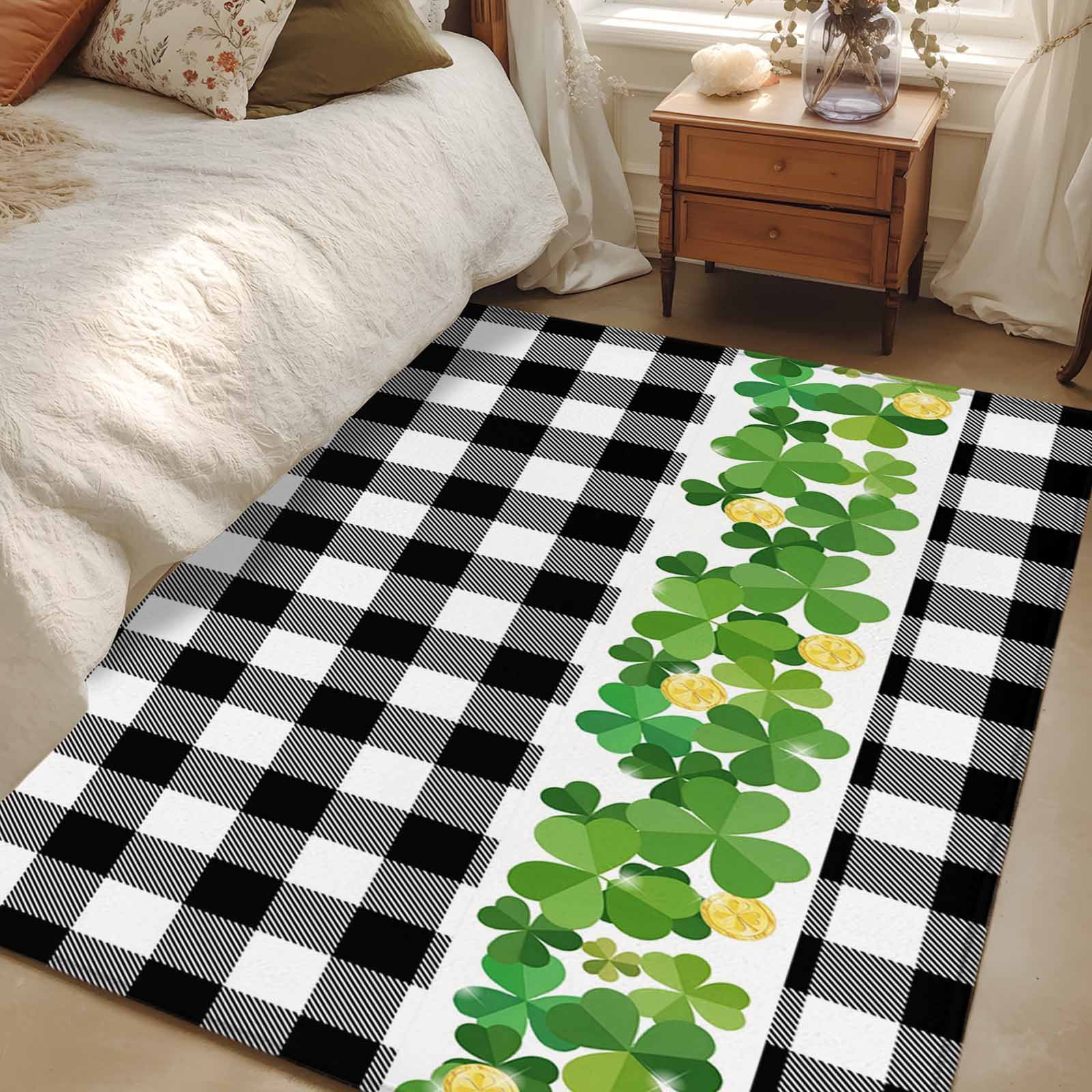 Area Rug 48×72in, St. Patrick's Day Lucky Green Gold Coin Floor Carpet ...