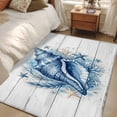 Area Rug 48×72in, Summer Blue Sea Snails Floor Carpet Living Room Rug ...