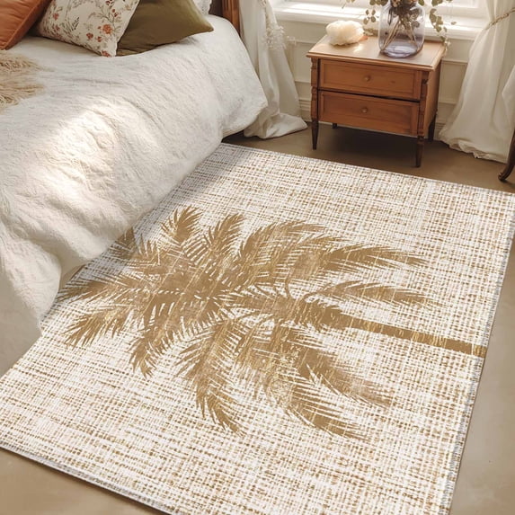Area Rug 48×72in, Summer Tropical Coconut Tree Floor Carpet Living Room ...