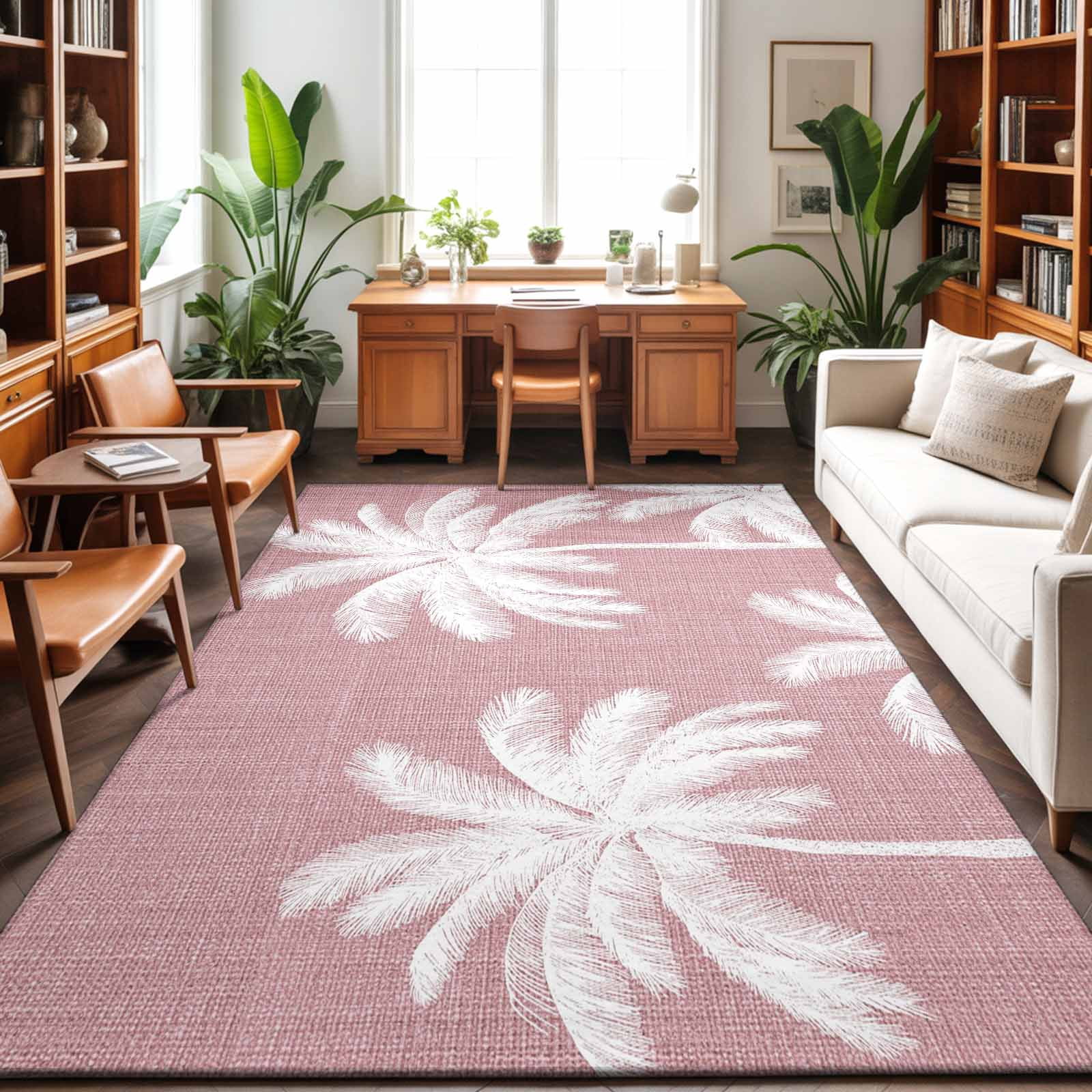 Area Rug 48×72in, Summer Tropical Palm Trees Floor Carpet Living Room ...