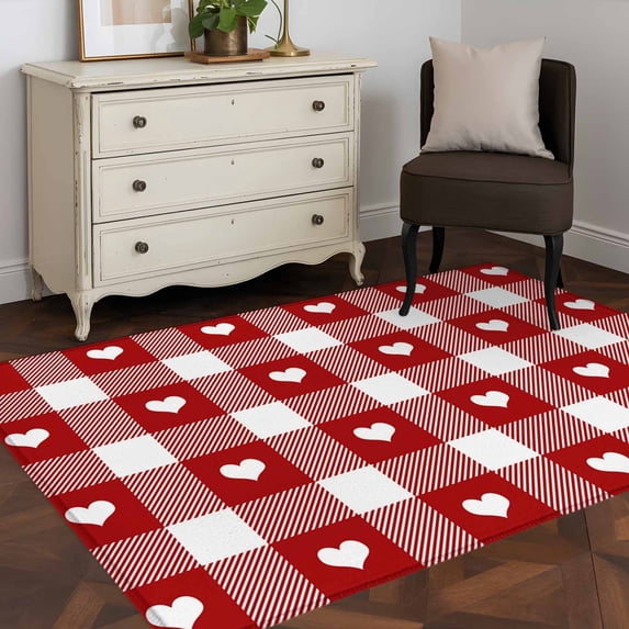 Area Rug 48×72in, Valentine's Day Romantic Love Heart Floor Carpet ...