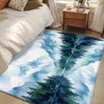 Area Rug 48×72in, Watercolor Mountain Lake Cloud Floor Carpet Living ...