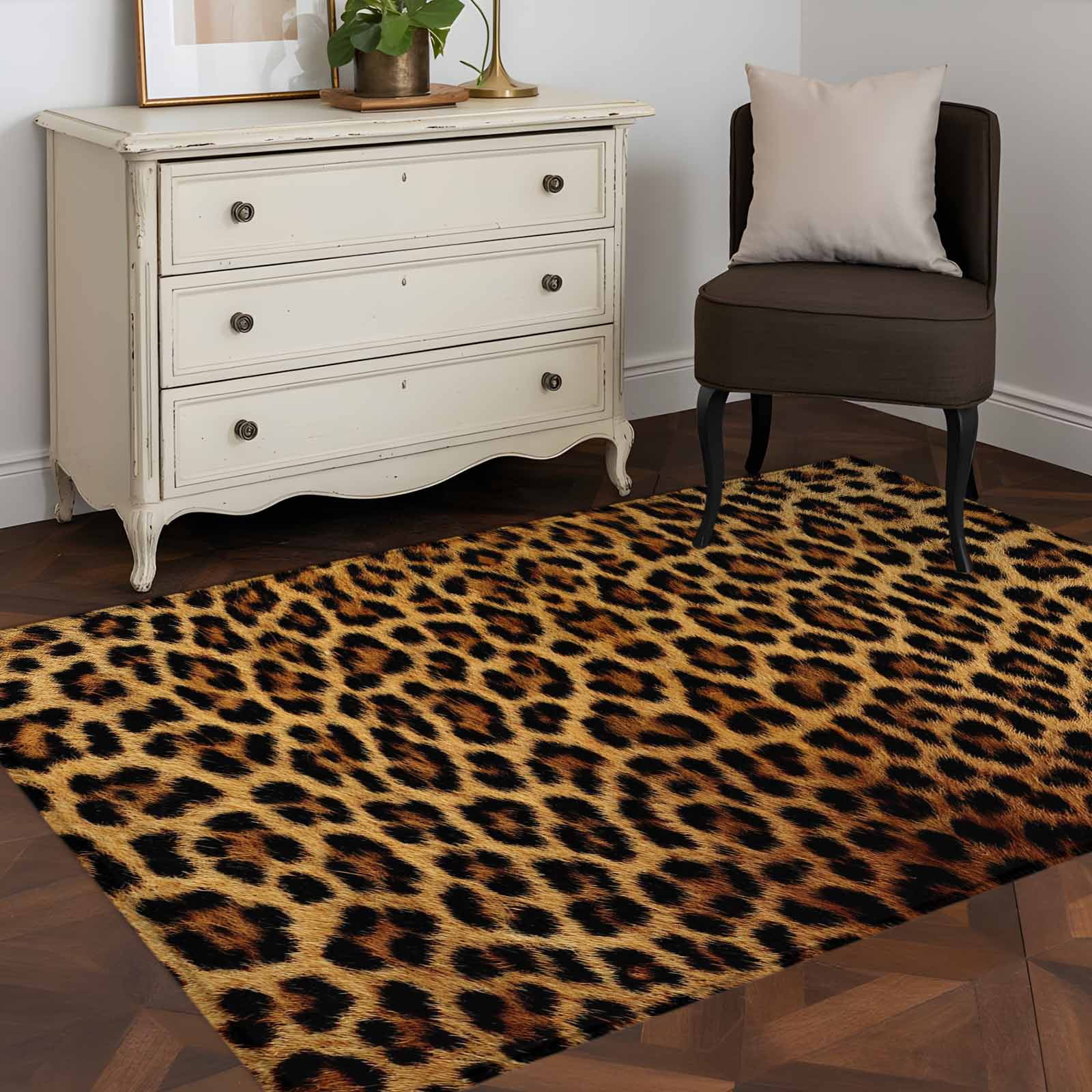Area Rug 48×72in, Wild Abstract Leopard Skin Floor Carpet Living Room ...