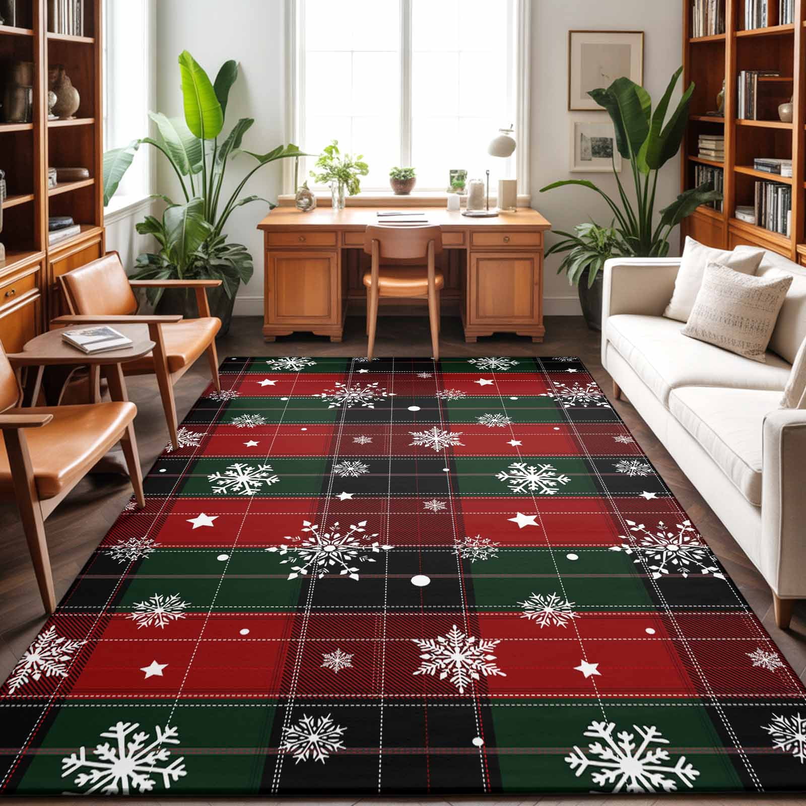 Area Rug 48×72in, Winter Snowflake on Buffalo Floor Carpet Living Room ...