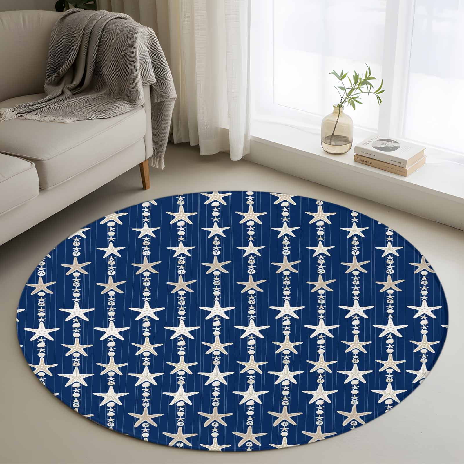Area Rug 48in, Abstract Star Line Floor Carpet Living Room Rug ...
