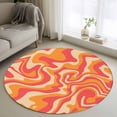 Area Rug 48in, Abstract Wavy Swirl Floor Carpet Living Room Rug, Modern ...