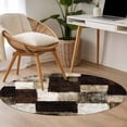 Area Rug 48in, Brown White Gradient Farm Floor Carpet Living Room Rug ...