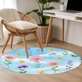 Area Rug 48in, Country Blossom Flower Floor Carpet Living Room Rug ...