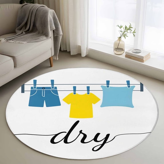 Area Rug 48in, Laundry Room Minimalist Floor Carpet Living Room Rug ...