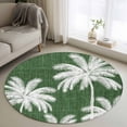 Area Rug 48in, Tropical Coconut Tree Silhouette Floor Carpet Living ...