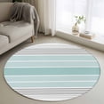 Area Rug 48in, Turquoise Stripe Abstract Geometric Floor Carpet Living ...