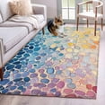Area Rug 4x6 Ft, Blue Abstract Non Slip Area Rugs for Bedroom, Orange ...