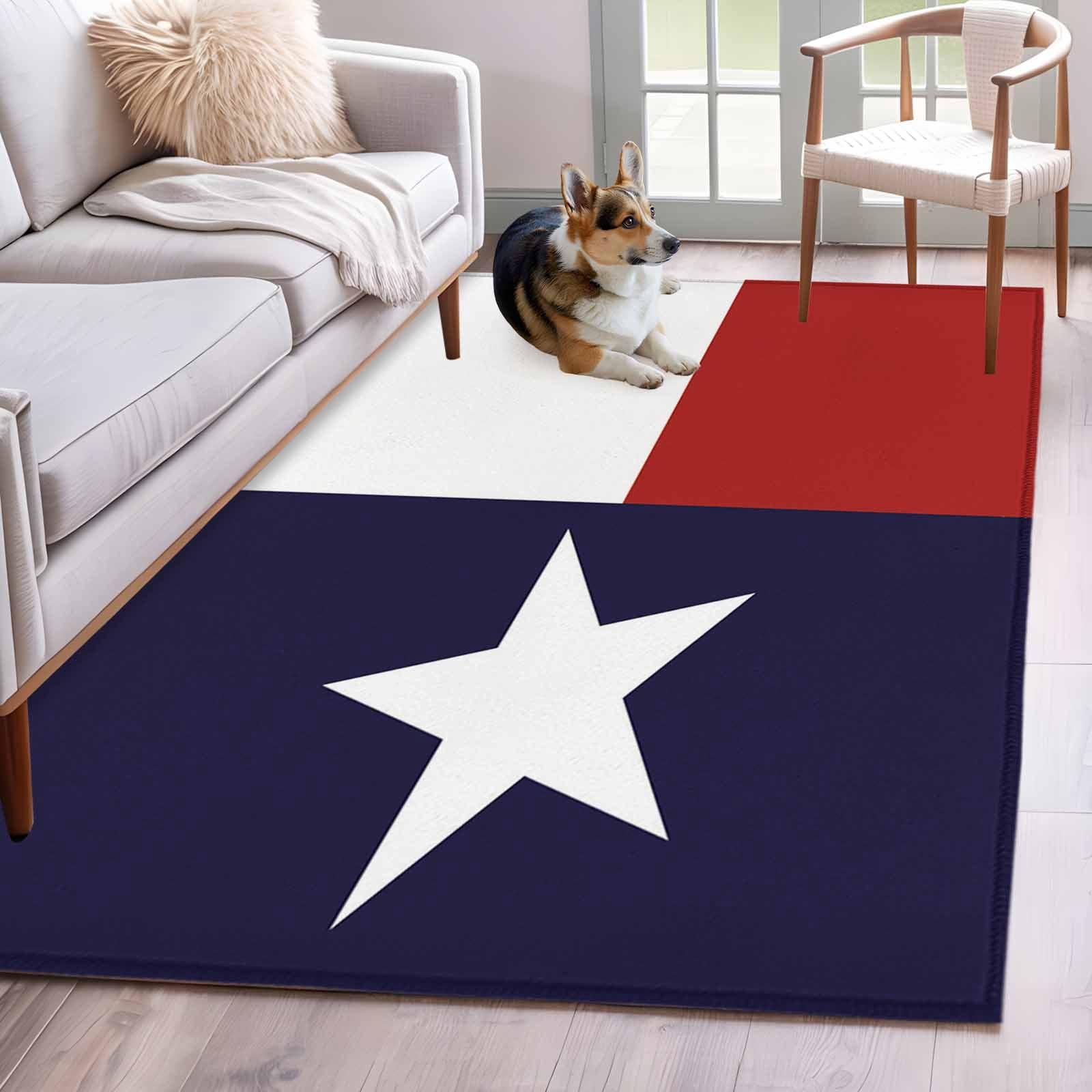Area Rug 4x6 Ft,Blue Red White Texas Flag with Star,Non Slip Area Rugs ...