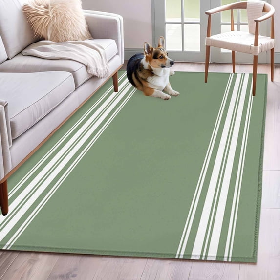 Area Rug 4x6 Ft, Dark Sage Green Non Slip Area Rugs for Bedroom ...