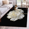 Area Rug 4x6 Ft, Flower Black Non Slip Area Rugs for Bedroom, Gold ...