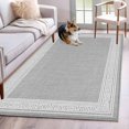 Area Rug 4x6 Ft, Grey Retro Greek Key Non Slip Area Rugs for Bedroom ...
