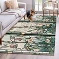 Area Rug 4x6 Ft, Retro Butterfly Non Slip Area Rugs for Bedroom, Green ...