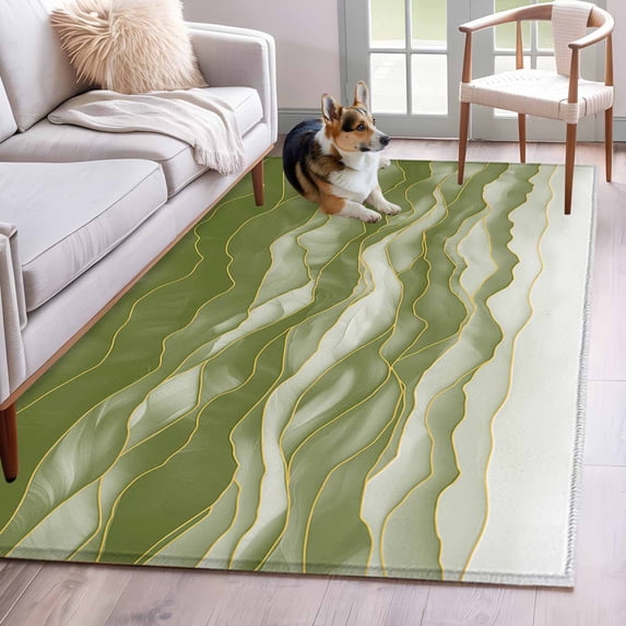 Area Rug 4x6 Ft, Sage Green Ombre Non Slip Area Rugs for Bedroom ...