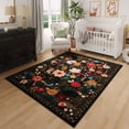 Area Rug 4x6 Washable Boho Rugs Non Slip Low Pile FlSmall Carpet For ...