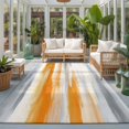 Area Rug 4x6ft, Abstract Orange Texture Pattern Washable Rugs for ...