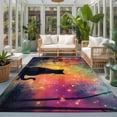 Area Rug 4x6ft, Black Cat Silhouette Forest Washable Rugs for Living ...